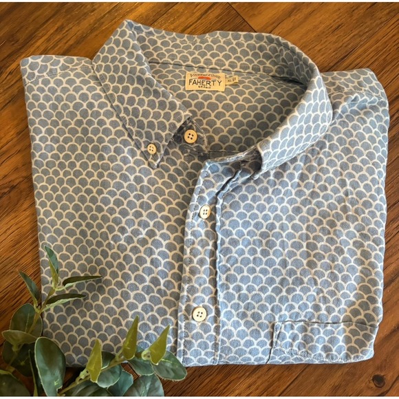 Faherty | Shirts | Faherty Short Sleeve Playa Button Down Shirt Mens Xl ...